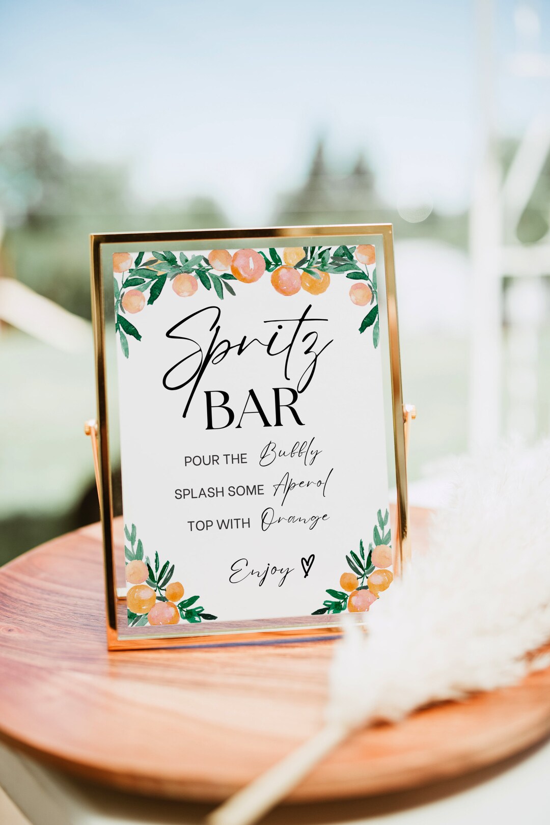 Aperol Spritz Bar Sign, Aperol Spritz Cocktail Print, Signature Drink ...