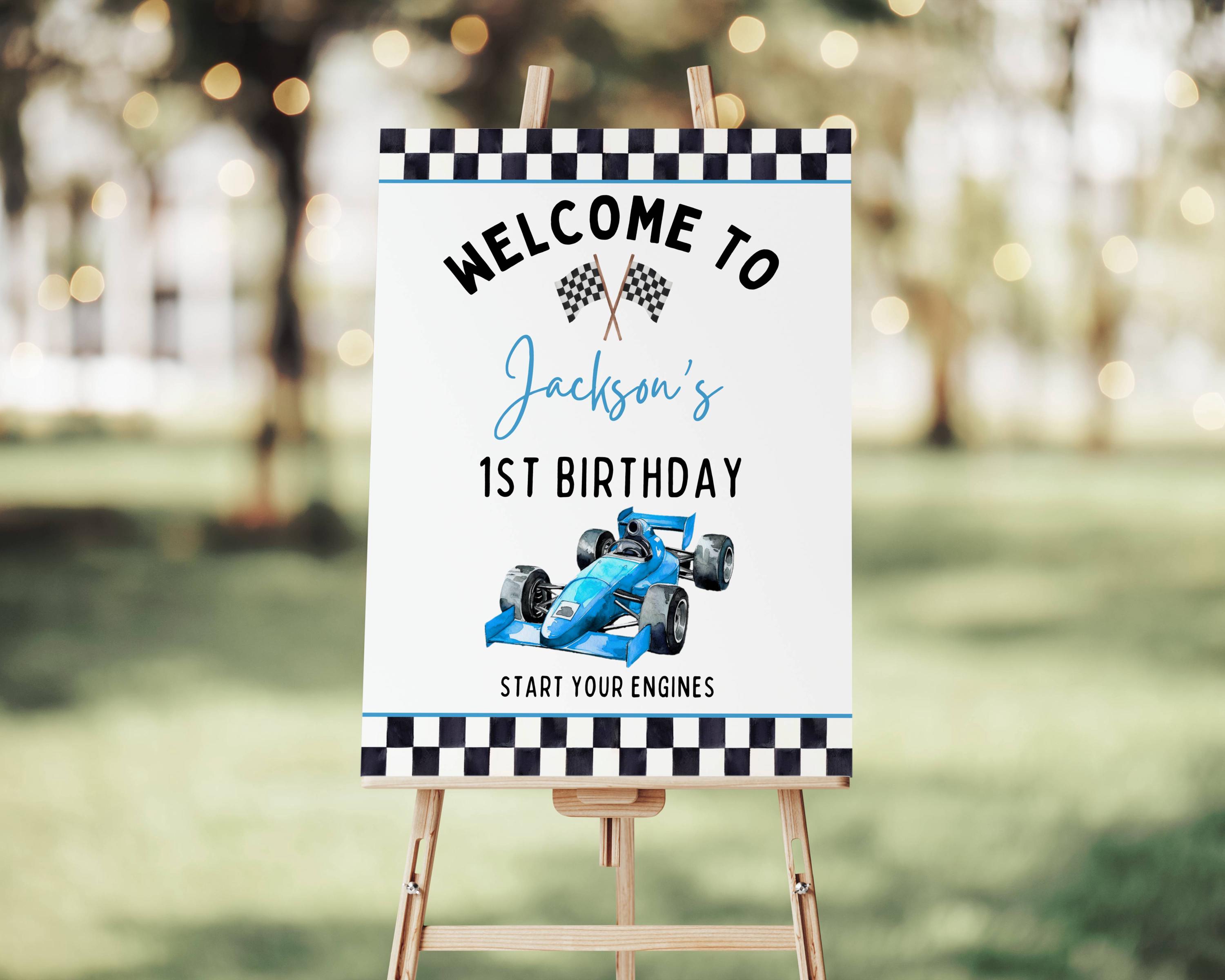 Racing Party Sign Bundle Editable, Race Cars Birthday Party Decor, Car ...