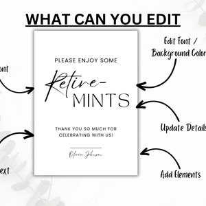 Retirement Party Favor Sign, Modern Retirement Party Mints Treat ...