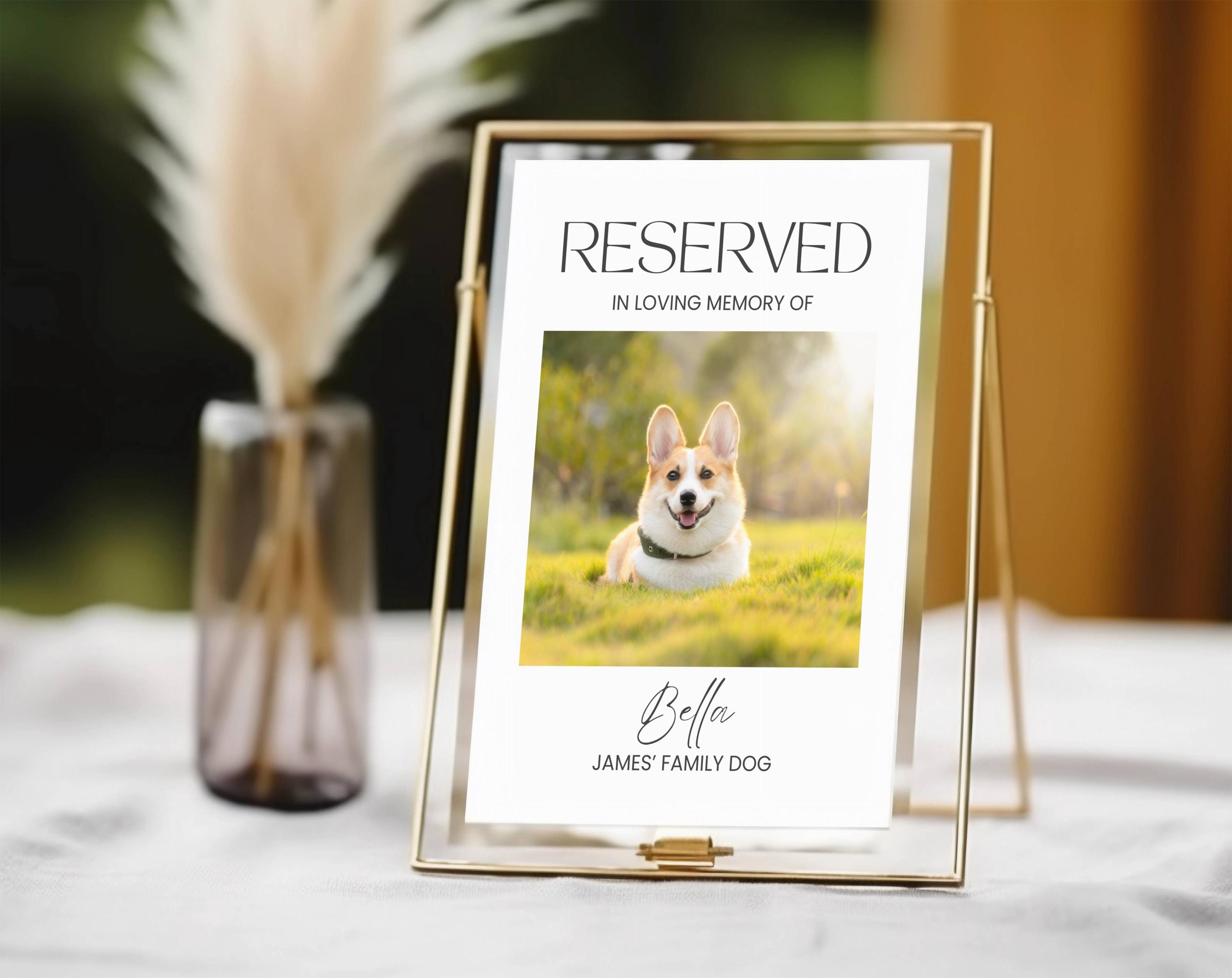 Reserved in Memory Sign Template, Wedding Memorial Sign Template, in ...