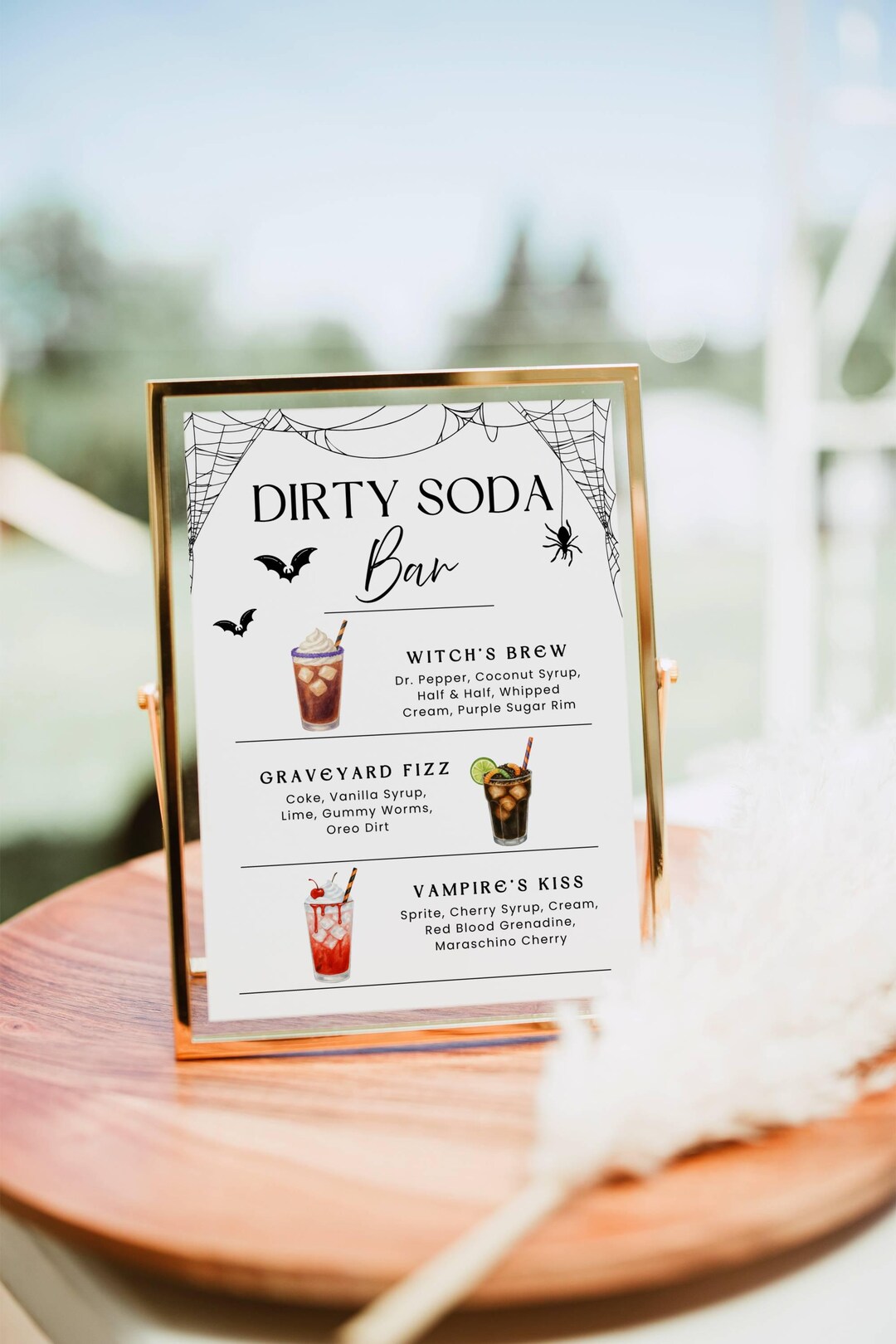 Halloween Dirty Soda Bar Sign, Spooky Soda Bar Mocktail, Signature ...