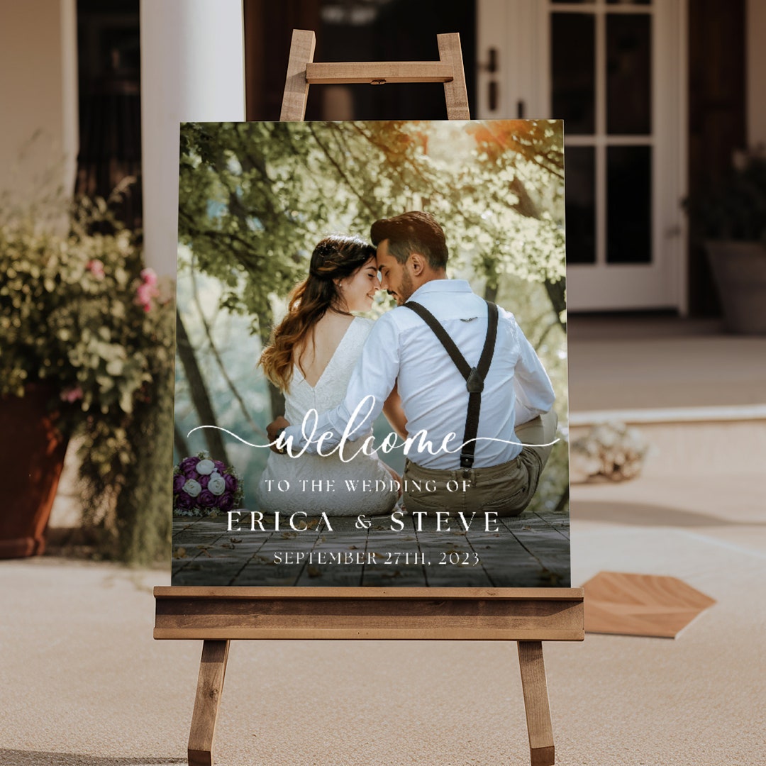 Photo Wedding Welcome Sign, Picture Welcome Wedding Sign Template ...