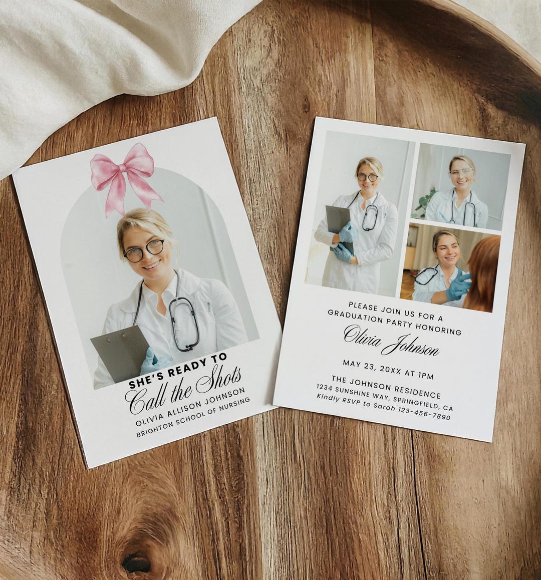 Nursing Graduation Invitation Template, RN Nurse School Graduate ...
