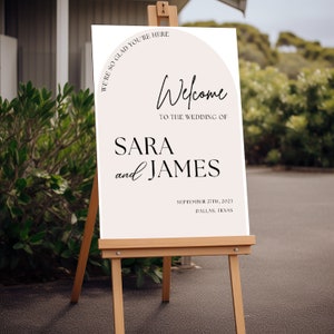 Arched Wedding Welcome Sign, Arch Welcome Wedding Sign Template ...