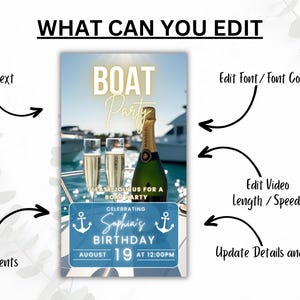 Boat Party Invitation Template, Digital Boat Birthday Party Invite ...