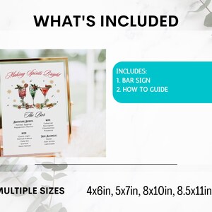 Christmas Bar Menu Sign Template, Signature Drink Sign Template ...