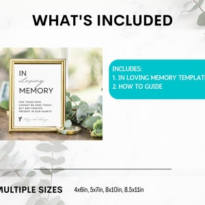In Loving Memory Sign Template Minimalist Wedding Memorial - Etsy