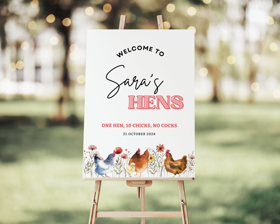 Editable Hens Party Welcome Sign Template, Bachelorette Welcome ...