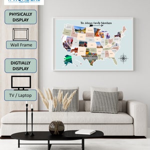 50 States Photo Map USA Picture Bucket List in Canva Personalized World ...