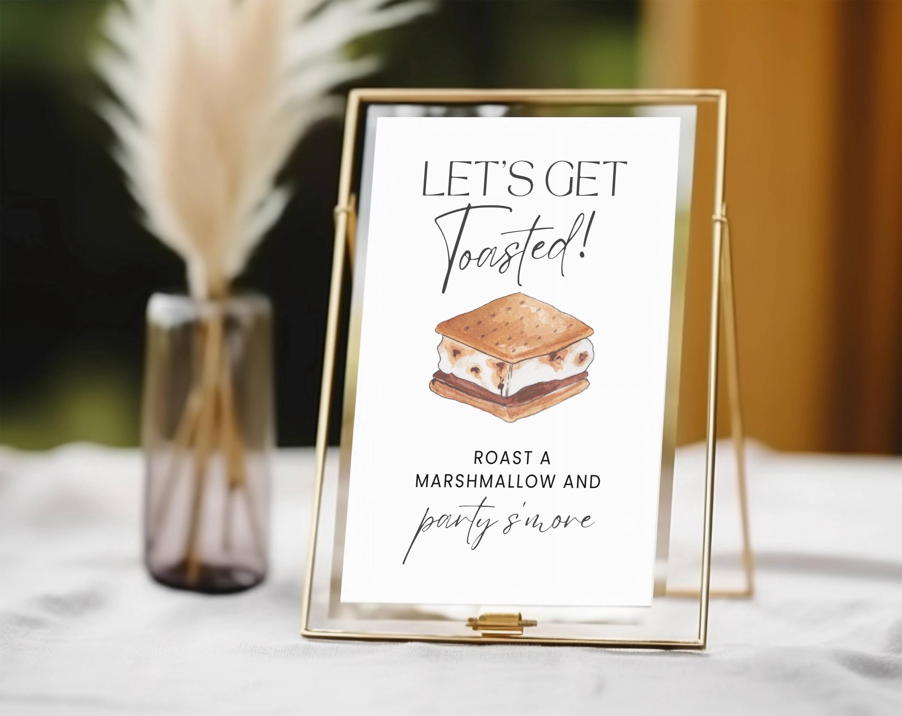 Smore Bar Sign, S'more Station Sign Menu Template, Minimalist Wedding ...