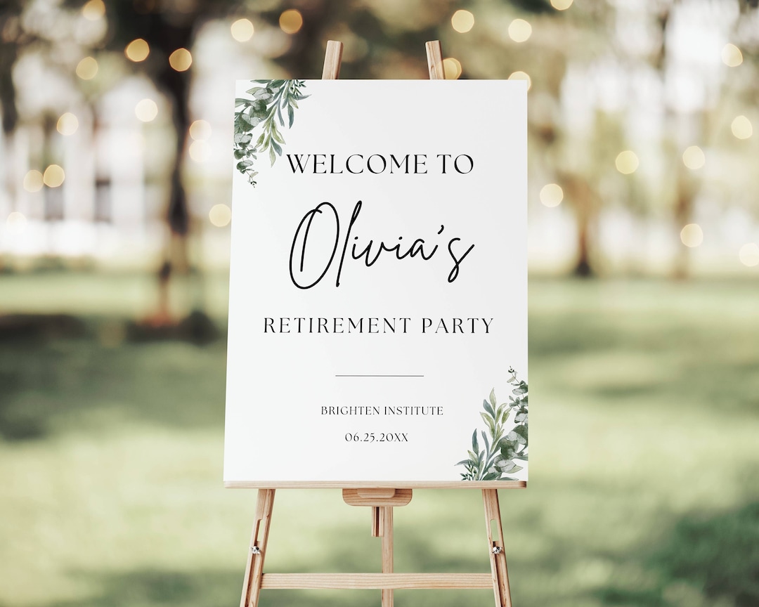 Retirement Party Welcome Sign Template, Teacher Corporate Retirement ...