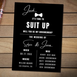 Groomsmen Proposal Template, Best Man Proposal Card, Will You Be My ...