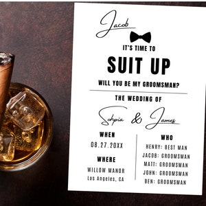Groomsmen Proposal Template, Best Man Proposal Card, Will You Be My ...
