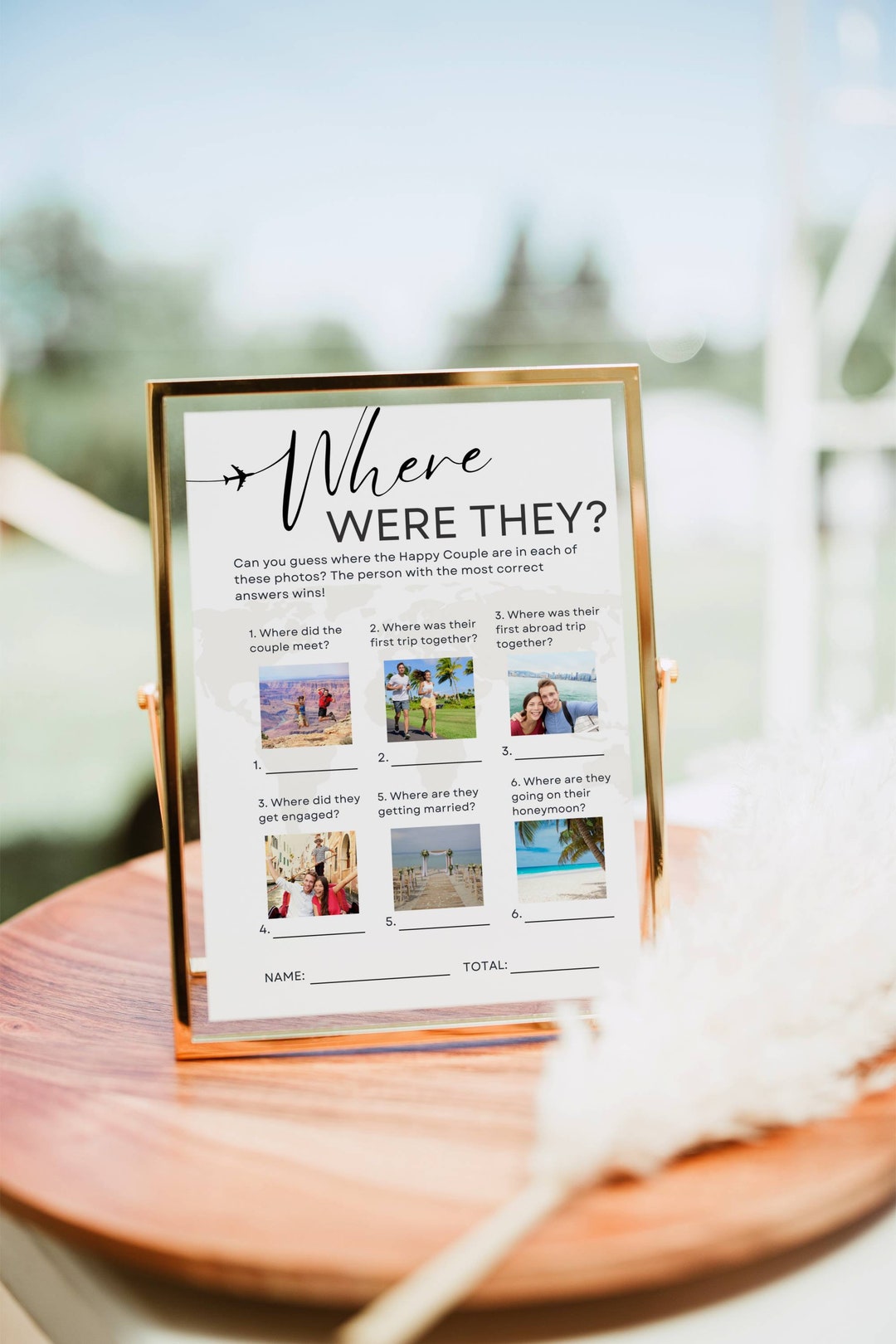 Where Were They Bridal Game, Modern Photo Guessing Game Template ...