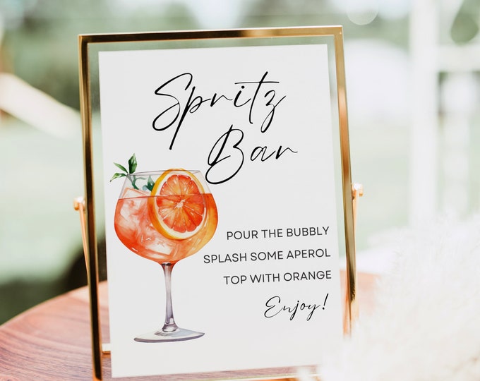 Aperol Spritz Bar Sign, Aperol Spritz Cocktail Print, Love at First ...