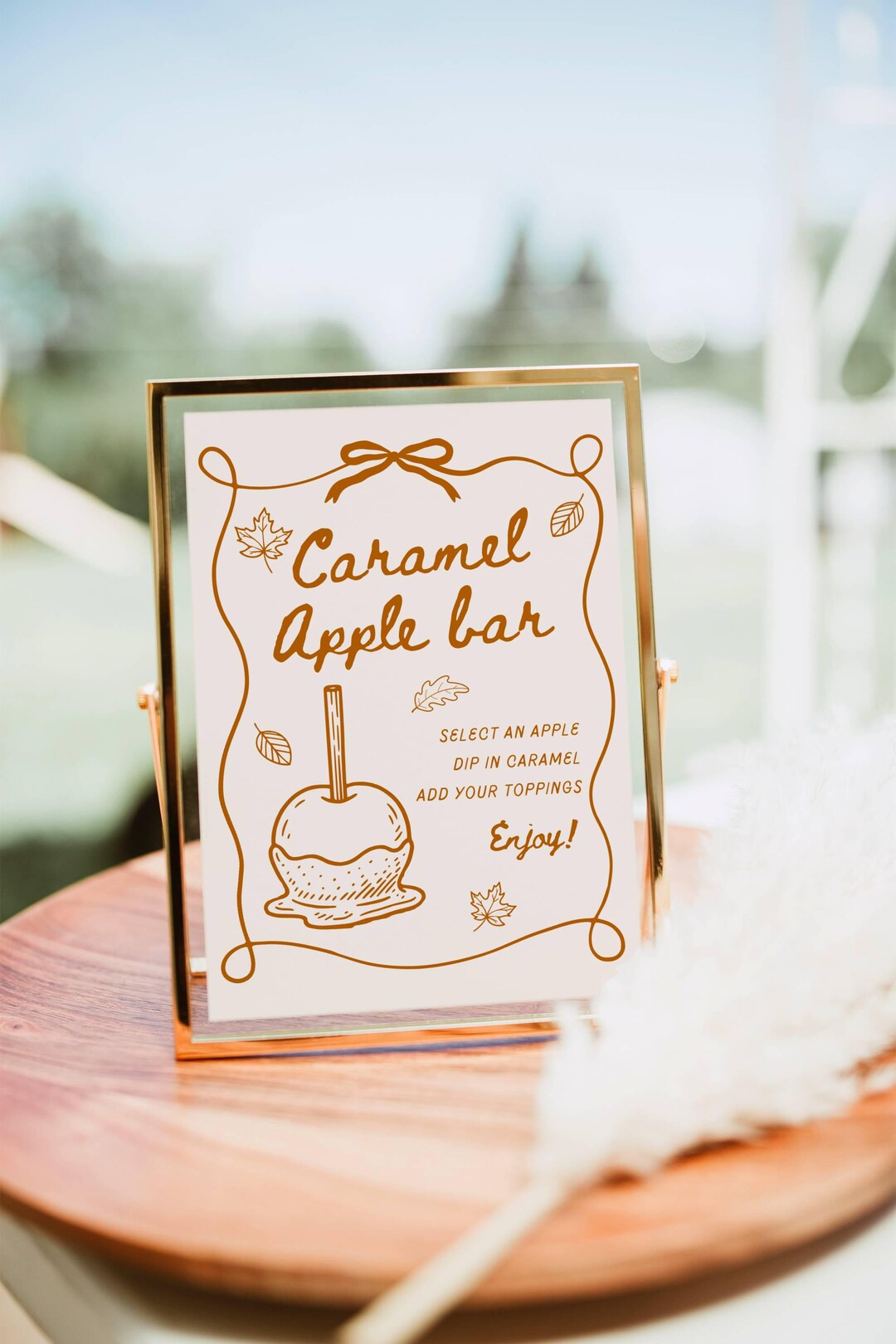 Caramel Apple Bar Sign, Fall Apple Bar Print, Candy Apple Bar Menu ...
