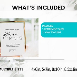 Retirement Party Favor Sign, Modern Retirement Party Mints Treat ...