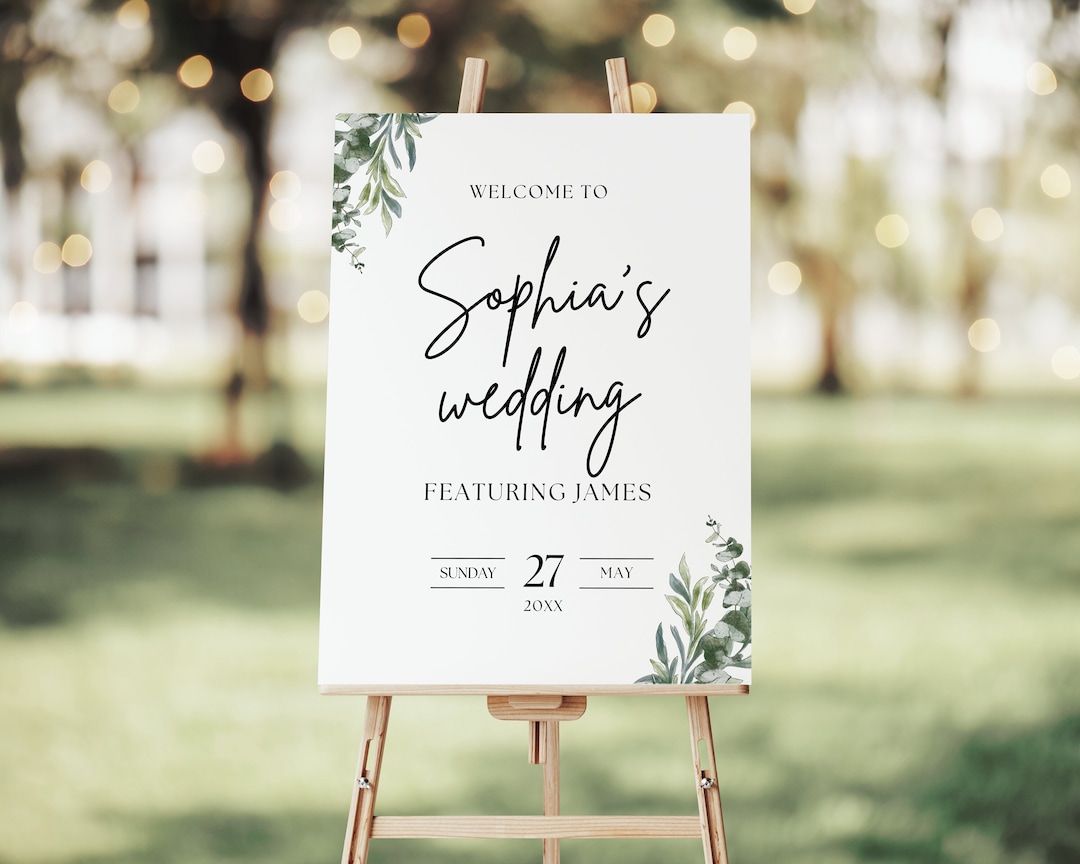Brides Wedding Welcome Sign Featuring the Groom, Welcome to the Brides ...