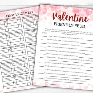 Valentine Friendly Feud Game, Valentine's Day Feud Game, Printable ...