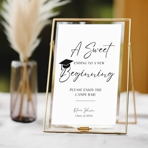 Graduation Candy Bar Sign Template, Grad Party Dessert Table Sign ...