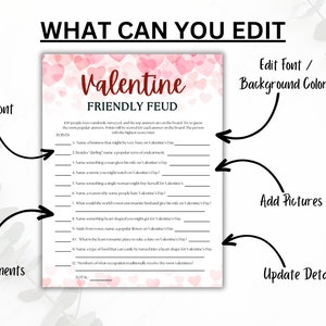 Valentine Friendly Feud Game, Valentine's Day Feud Game, Printable ...