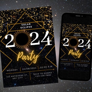 Total Solar Eclipse Party Invitation, Printable Eclipse Viewing Party ...