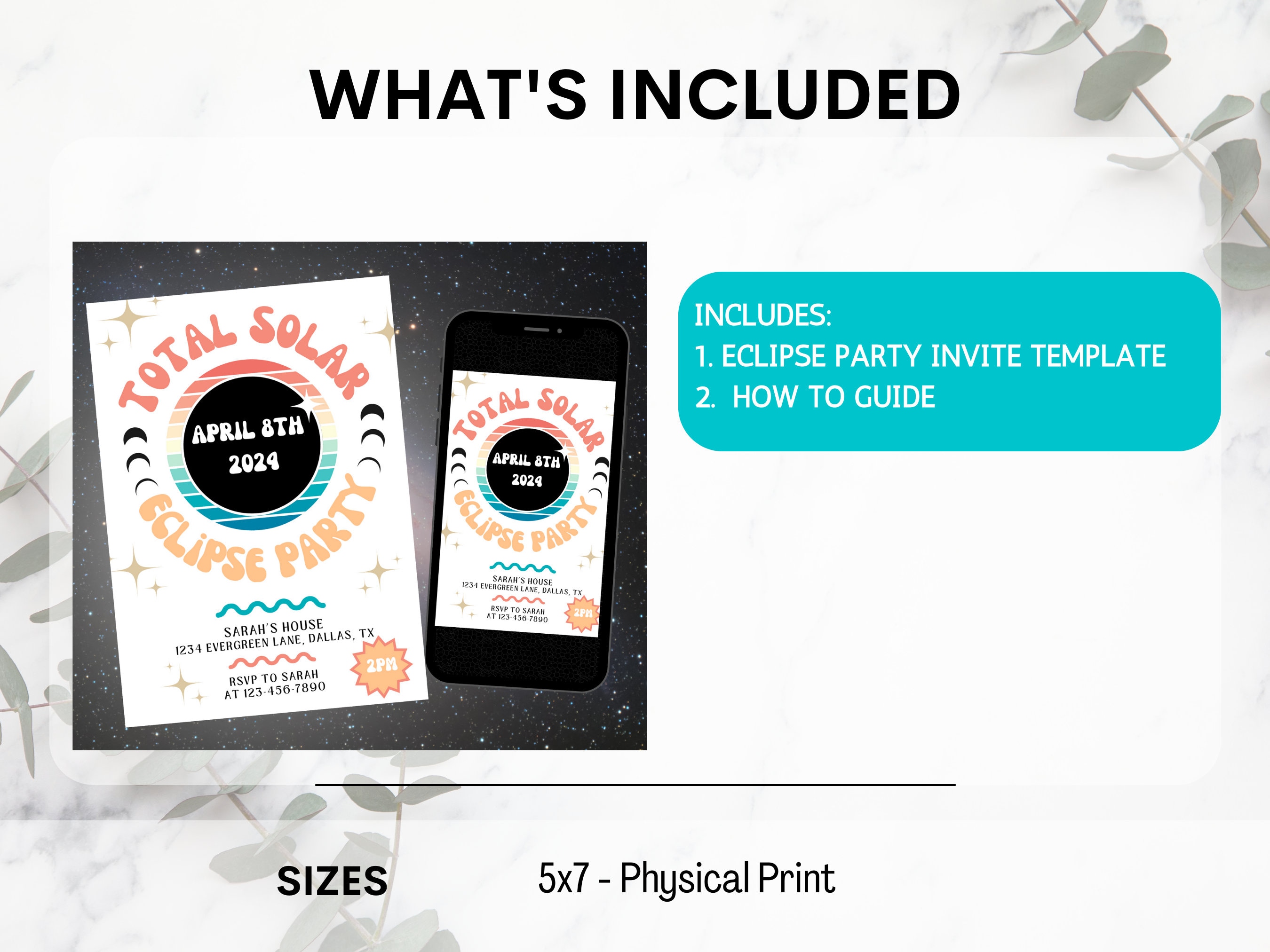 Total Solar Eclipse Party Invitation, Printable Eclipse Viewing Party ...