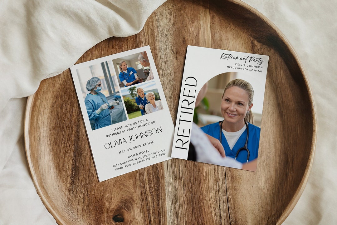 Retirement Party Invitation Template, Nurse Retiree Announcement ...