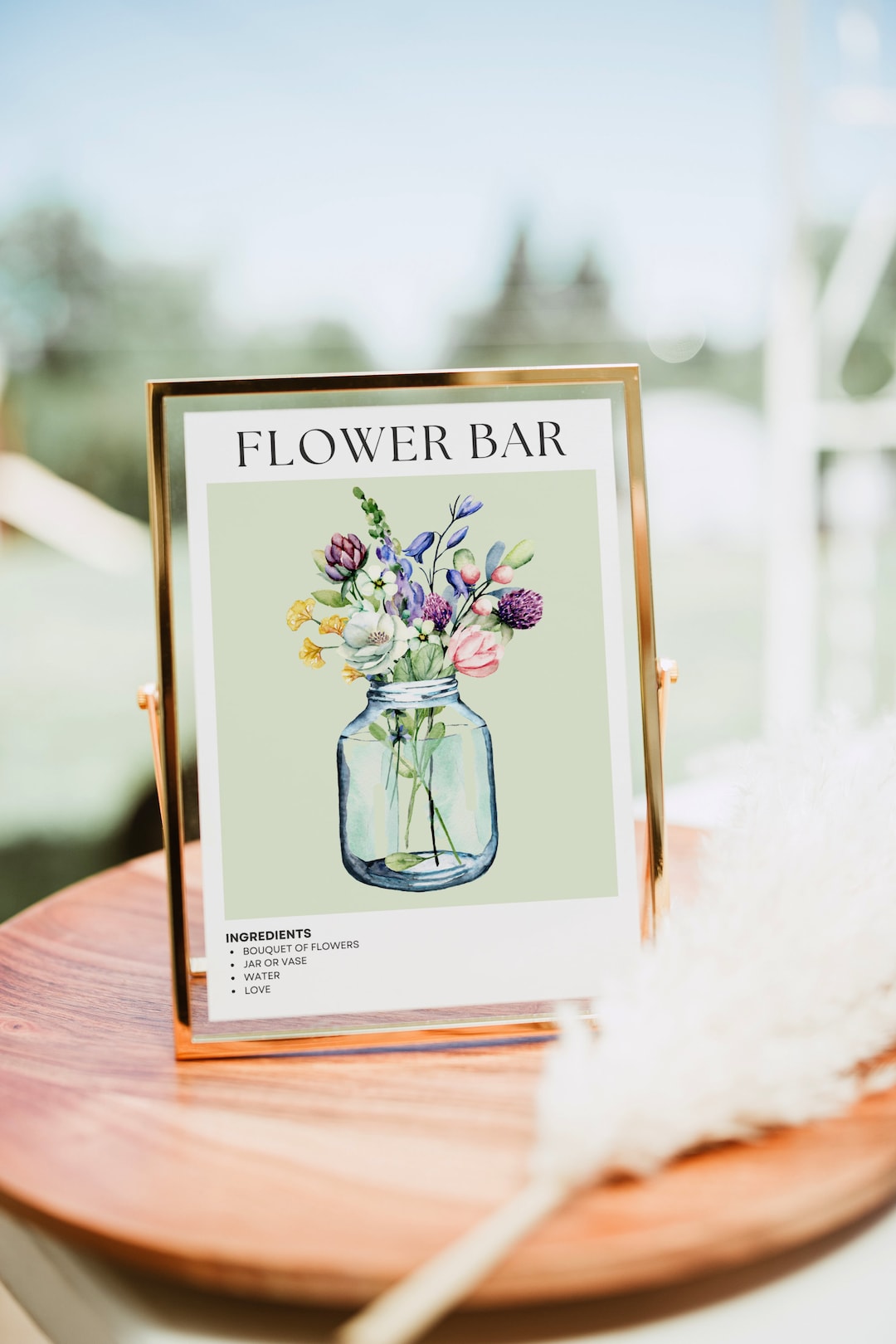 Flower Bar Sign, Wildflower Bouquet Bar Print Template, Floral Bridal ...