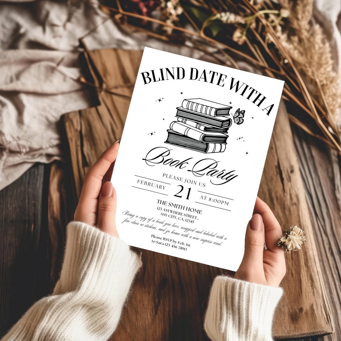 Blind Date With a Book Party Invitation Template, Book Exchange Party ...