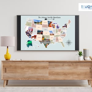 US Photo Map, Digital 50 State Picture Adventure Map, Unique USA Travel ...
