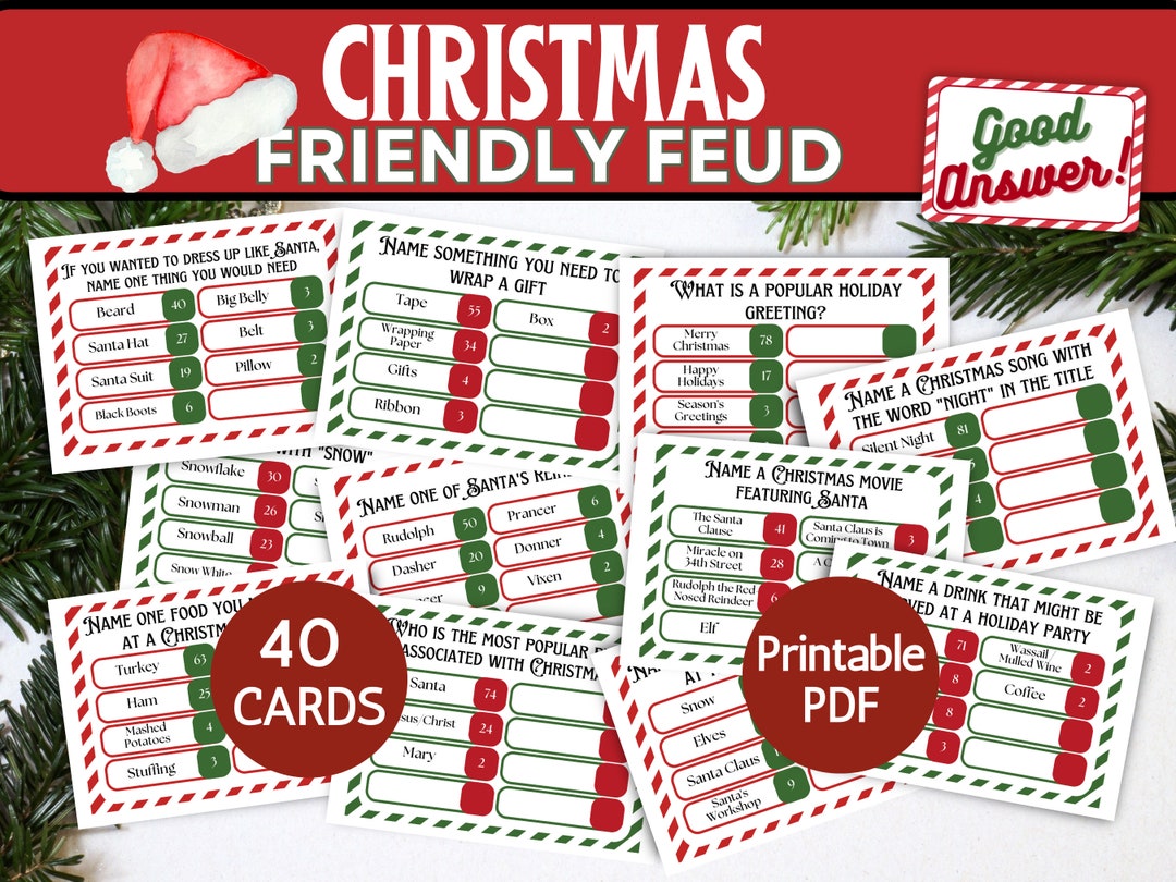 Christmas Friendly Feud, Printable Christmas Game, Christmas Trivia ...
