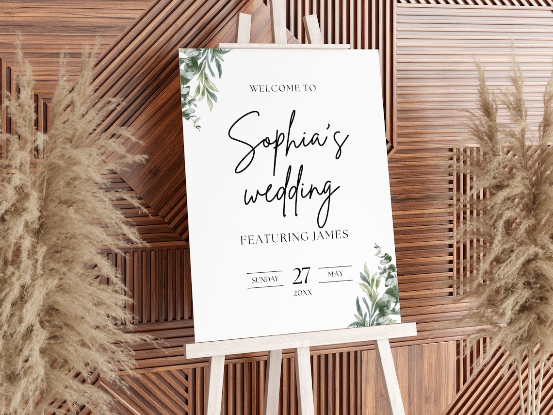 Brides Wedding Welcome Sign Featuring the Groom, Welcome to the Brides ...