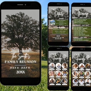 Digital Family Reunion Invitation & Itinerary Template, Family Vacation ...