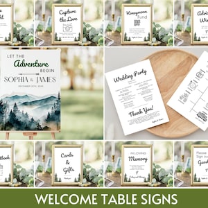 National Park Wedding Sign Bundle, 105+ Modern Wedding Signs Template ...