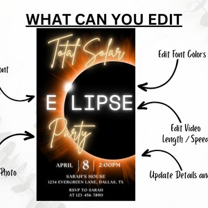 2024 Total Solar Eclipse Party Invitation, Digital Eclipse Viewing ...