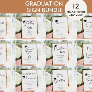 Graduation Party Sign Bundle Template, 2025 Graduation Table Signs ...