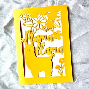 Mother's Day Card With Llama Template, Mama Llama Card for Mom Cutout ...