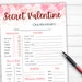 Secret Valentine Survey Questionnaire, Valentine's Day Gift Exchange ...