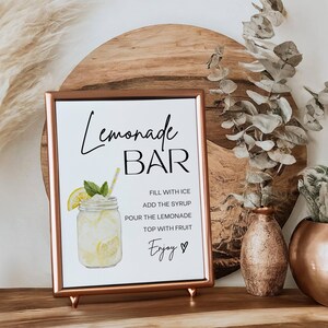 Lemonade Bar Sign, Lemonade Bar Mocktail Print, Signature Drink Bar ...