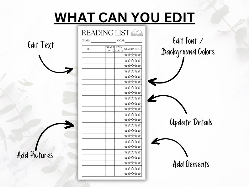 Reading List Bookmark Printable Template, Book Club Book Tracker ...