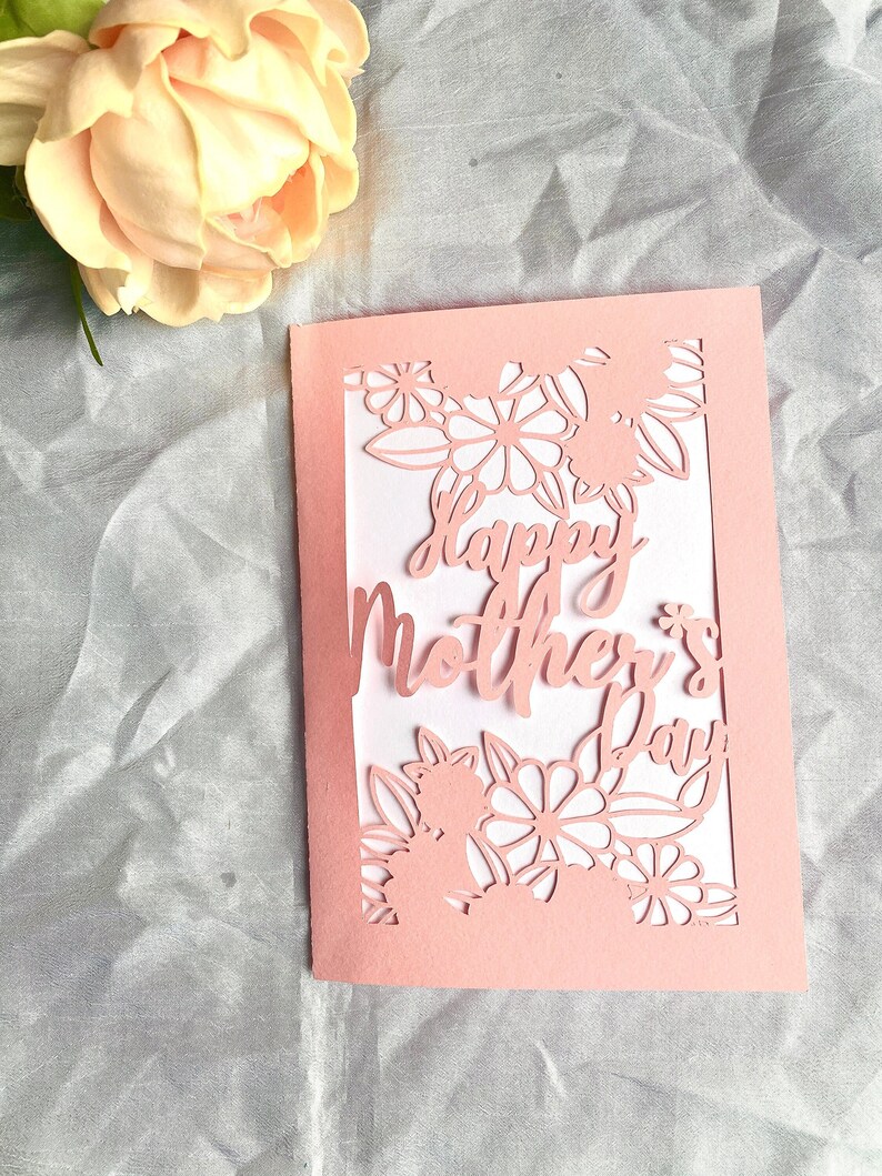 Mother's Day Card With Flowers Template Floral Card for - Etsy