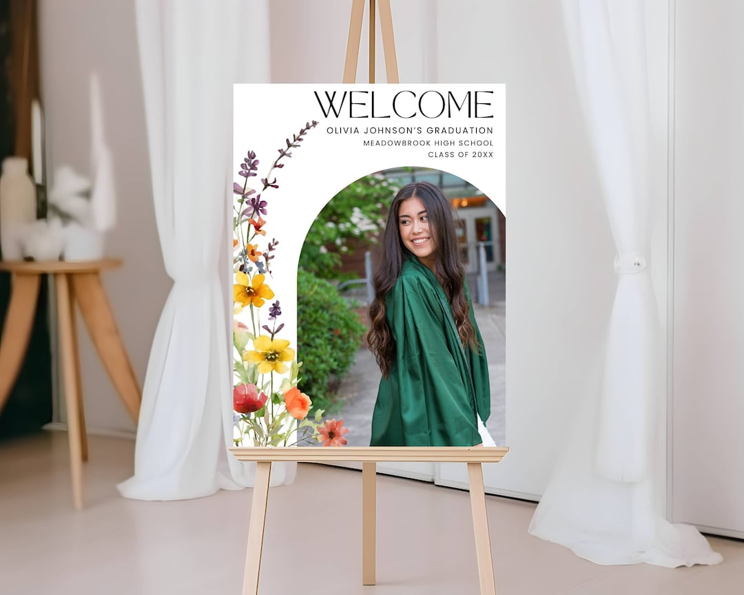 Graduation Welcome Sign Template, Graduation Party Welcome Sign Modern ...