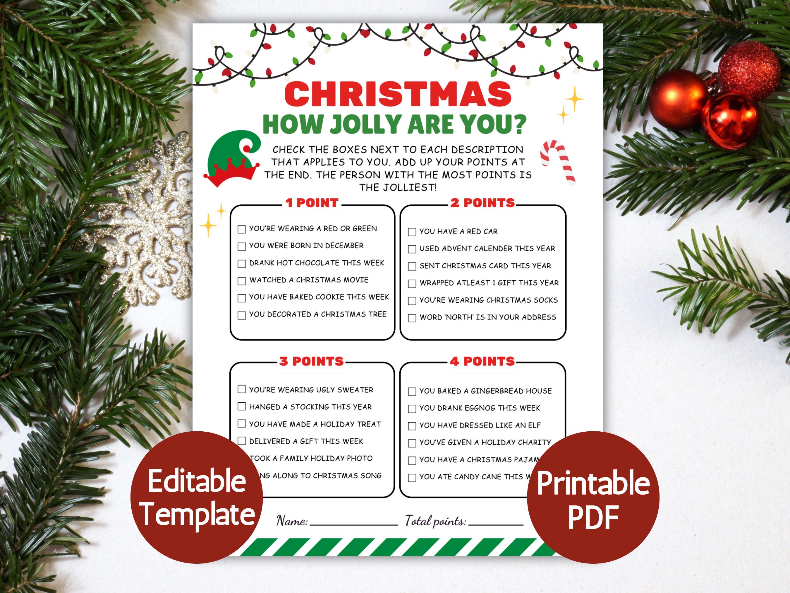 How Jolly Are You Christmas Game, Fun Christmas Party Game, Group ...