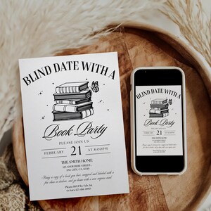 Blind Date With a Book Party Invitation Template, Book Exchange Party ...