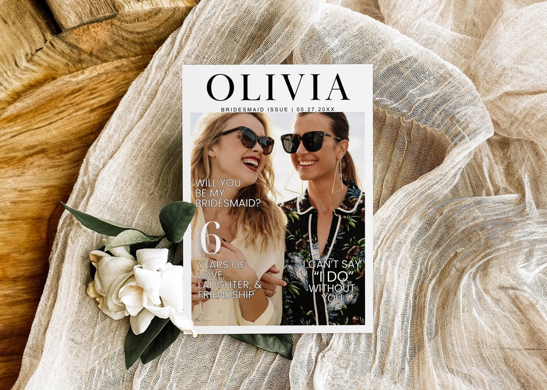 Bridesmaid Proposal Card Magazine Template, Editable Bridesmaid ...