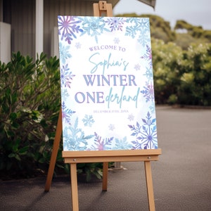 Winter Onederland Birthday Welcome Sign, Winter Wonderland Winter ...