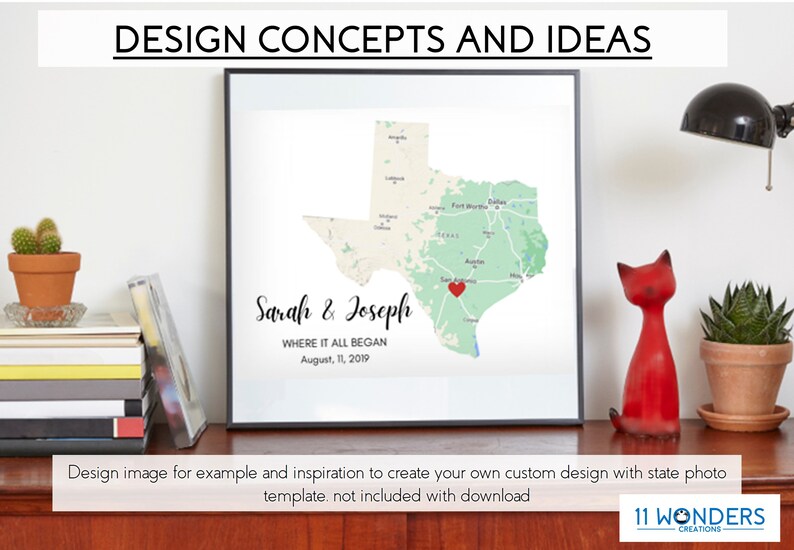 State Shaped Photo Collage Template Digital US States - Etsy