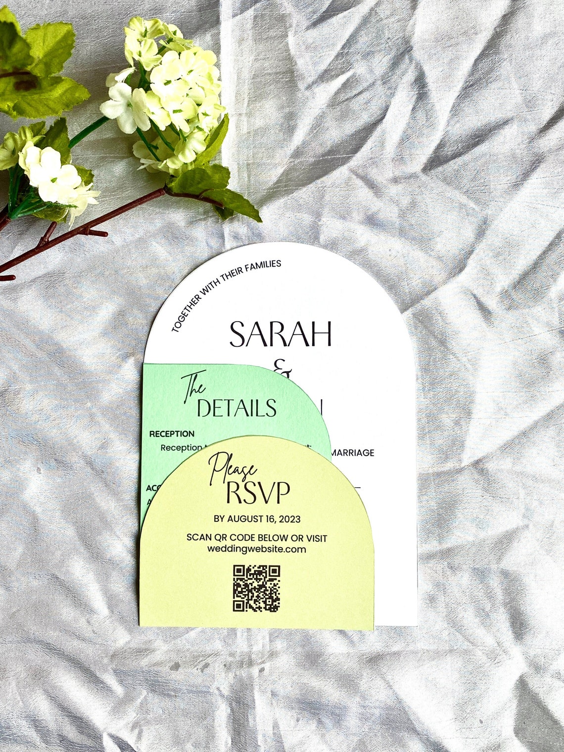 Arched Wedding Invitation Bundle Geometric Invitation - Etsy