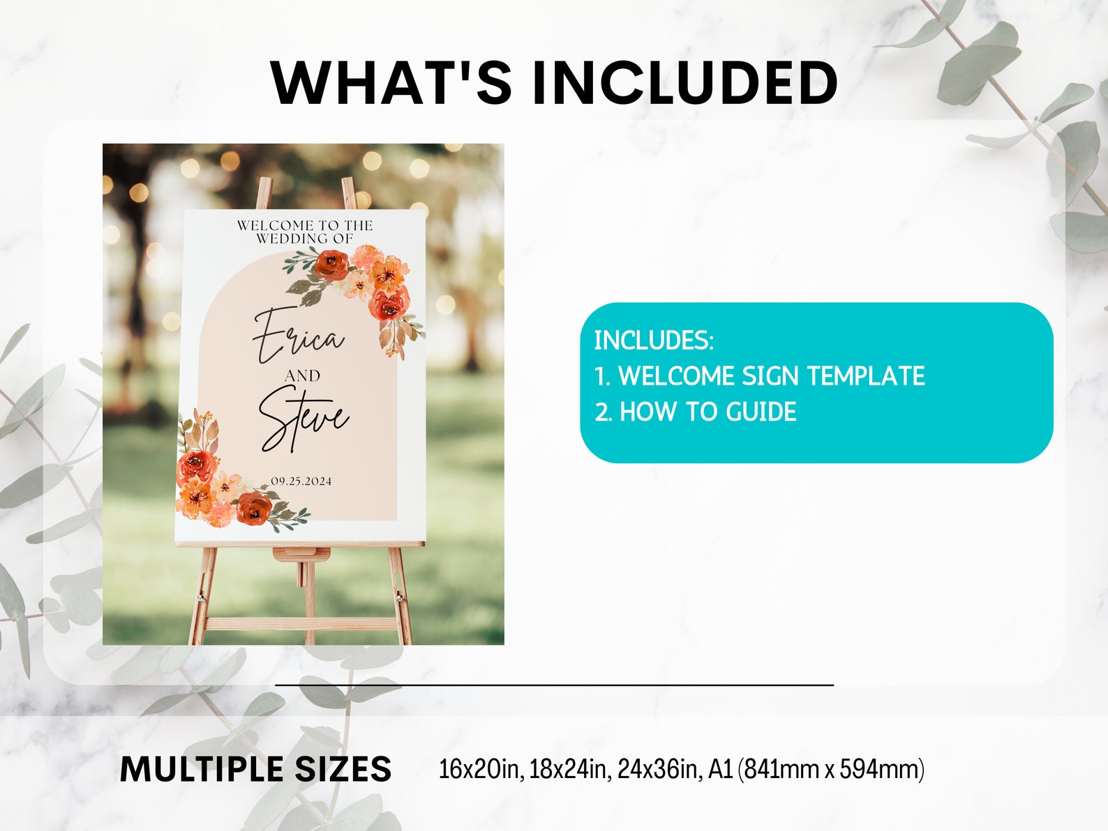 Terracotta Welcome Wedding Sign, Boho Floral Wedding Welcome Sign ...